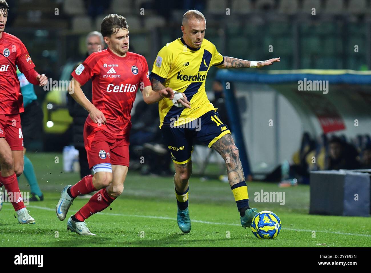 Modena, Italy. 21st Dec, 2024. Antonio Palumbo (Modena) thwarted by ...