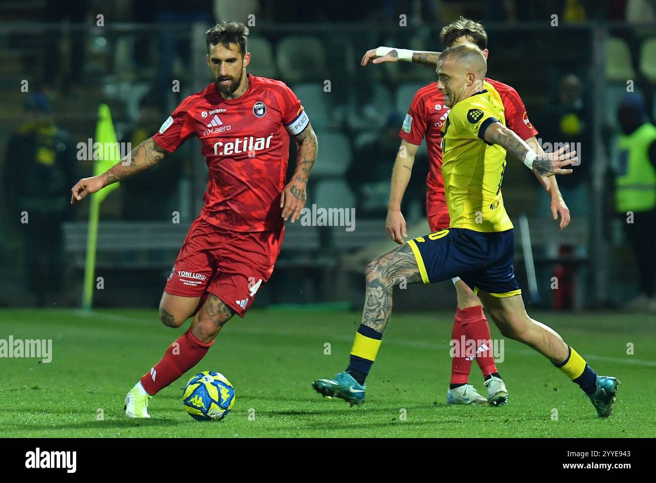 Modena, Italy. 21st Dec, 2024. Antonio Caracciolo (Pisa) thwarted by ...
