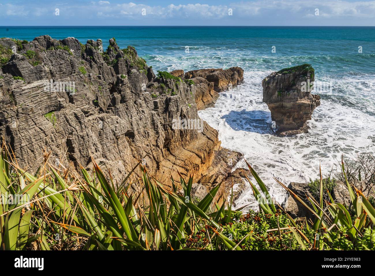 Pancake rocks South Island Stock Photo - Alamy