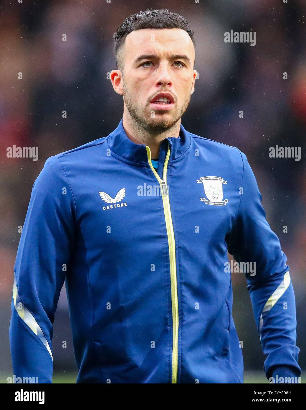 Sam Greenwood of Preston North End lines up prior to the Sky Bet ...