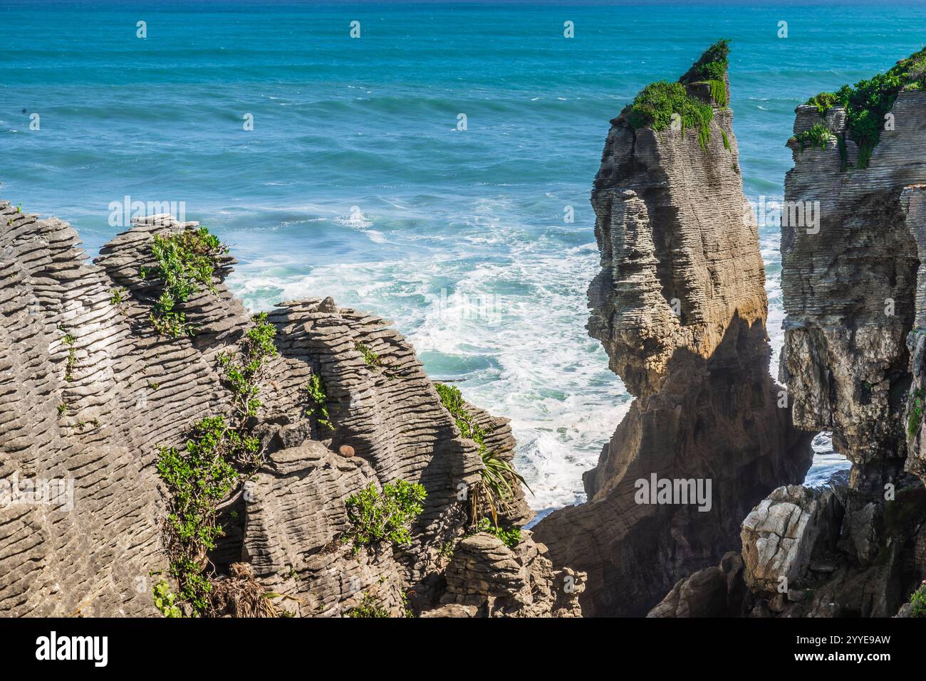 Pancake rocks South Island Stock Photo - Alamy