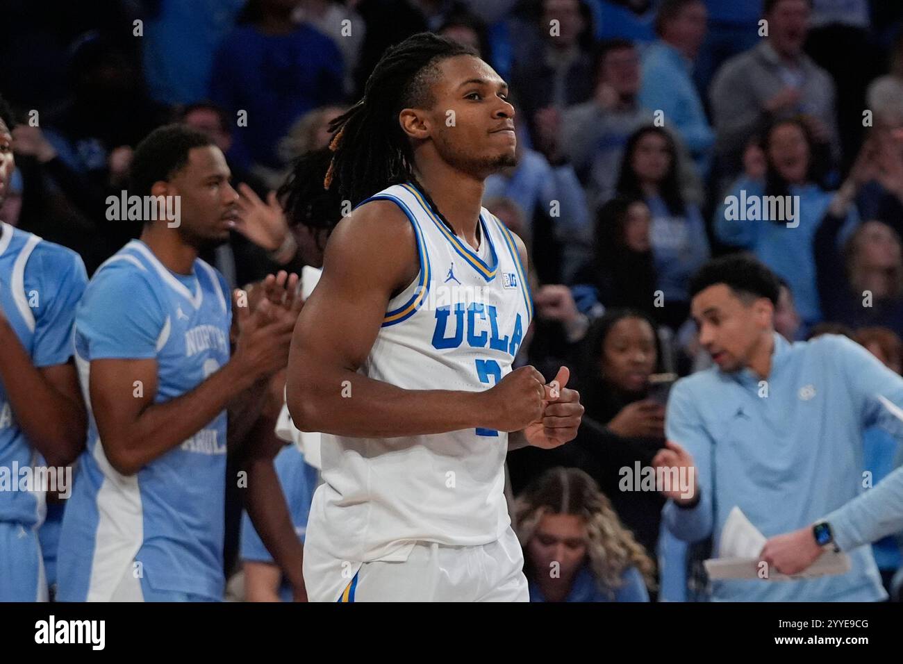 UCLA's Dylan Andrews (2) reacts after losing control of the ball during ...