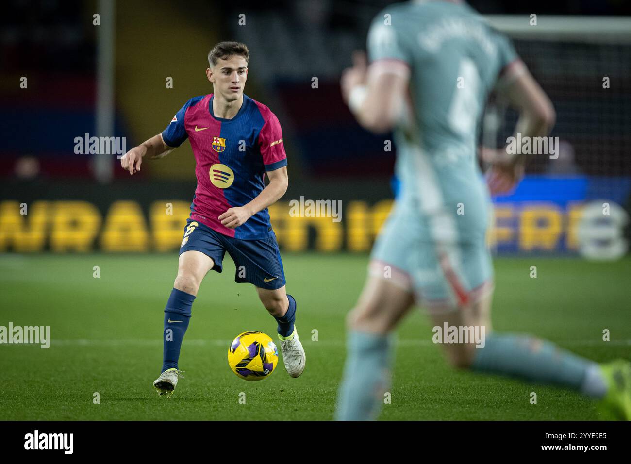 Pablo Gavilan "Gabi" (FC Barcelona) controls the ballduring a La Liga ...