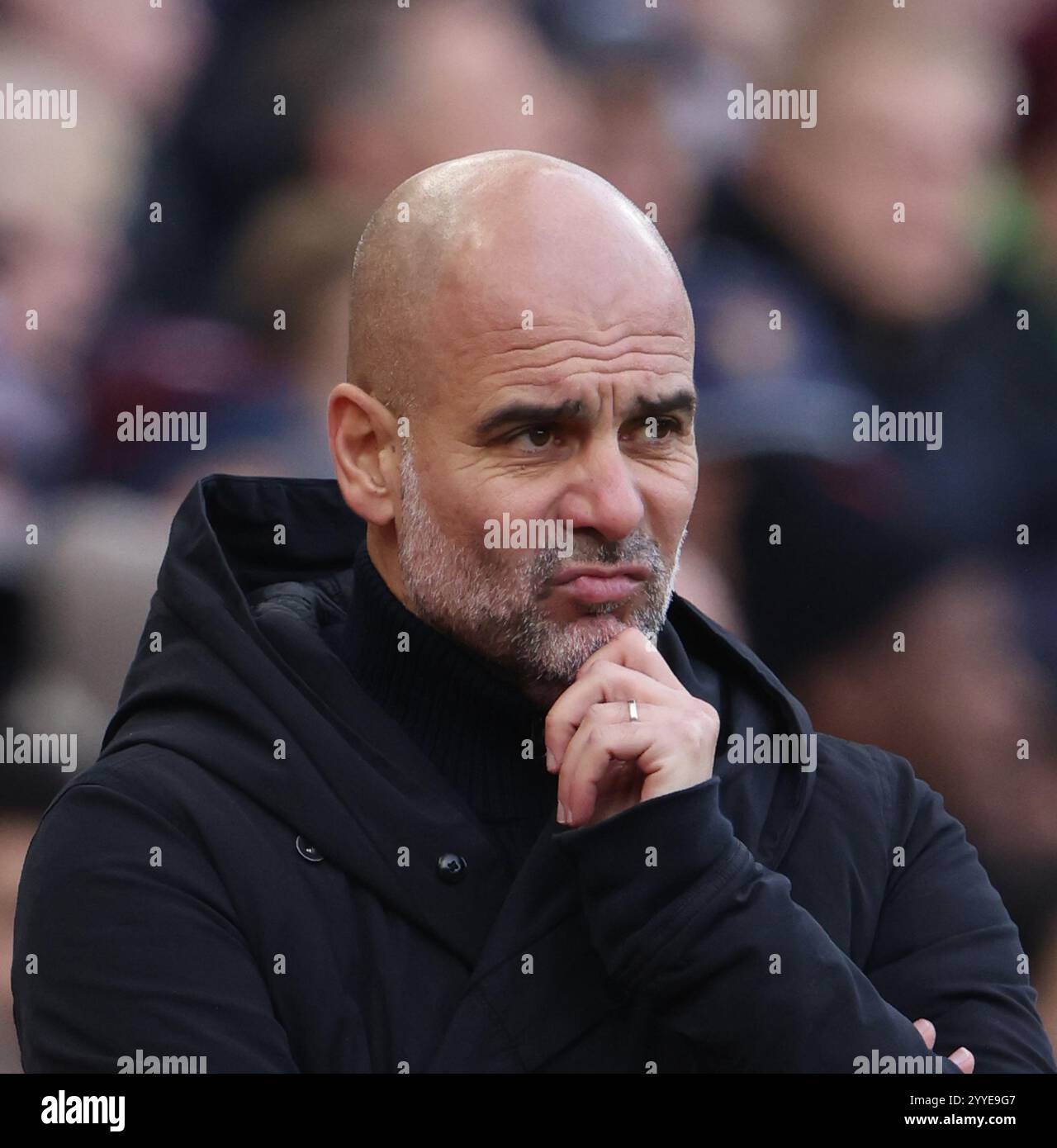 Birmingham, UK. 21st Dec, 2024. Pep Guardiola (Man City manager) at the ...