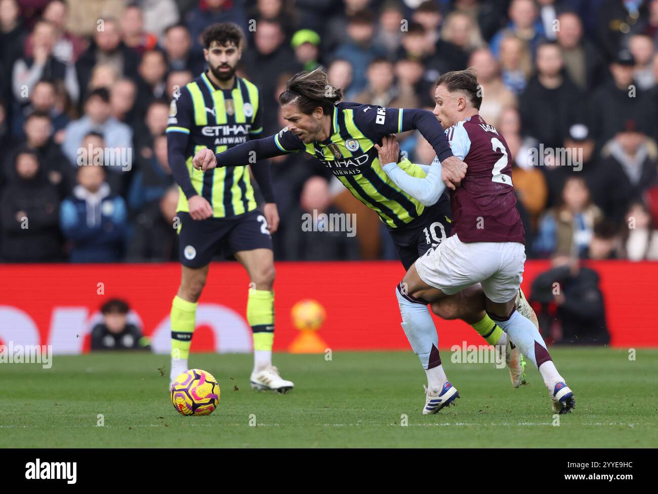 Jack Grealish (MC) Matty Cash (AV) at the Aston Villa v Manchester City ...