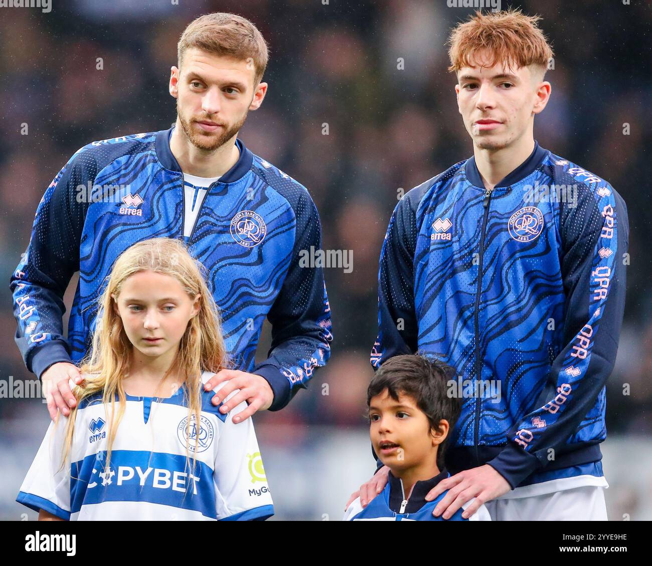 London, UK. 13th Nov, 2023. Sam Field and Kieran Morgan of Queens Park ...