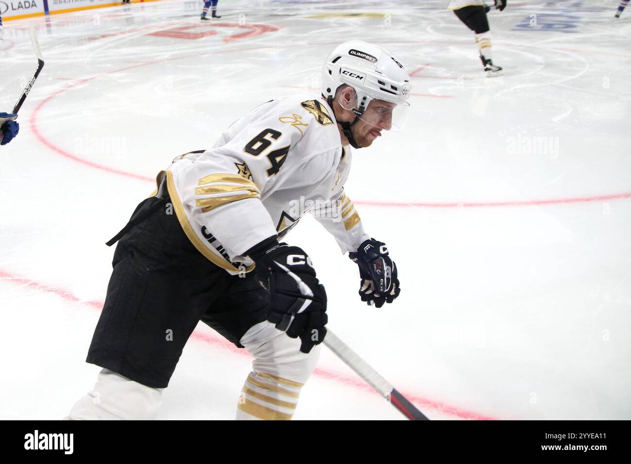 Arkady Shestakov (64) Admiral Hockey Club seen in action during the ...