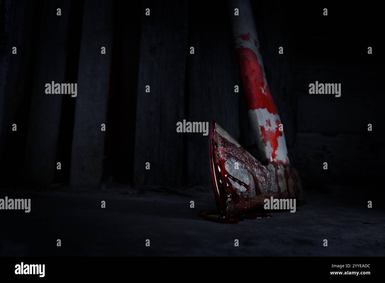 Axe with blood on floor indoors, closeup Stock Photo - Alamy