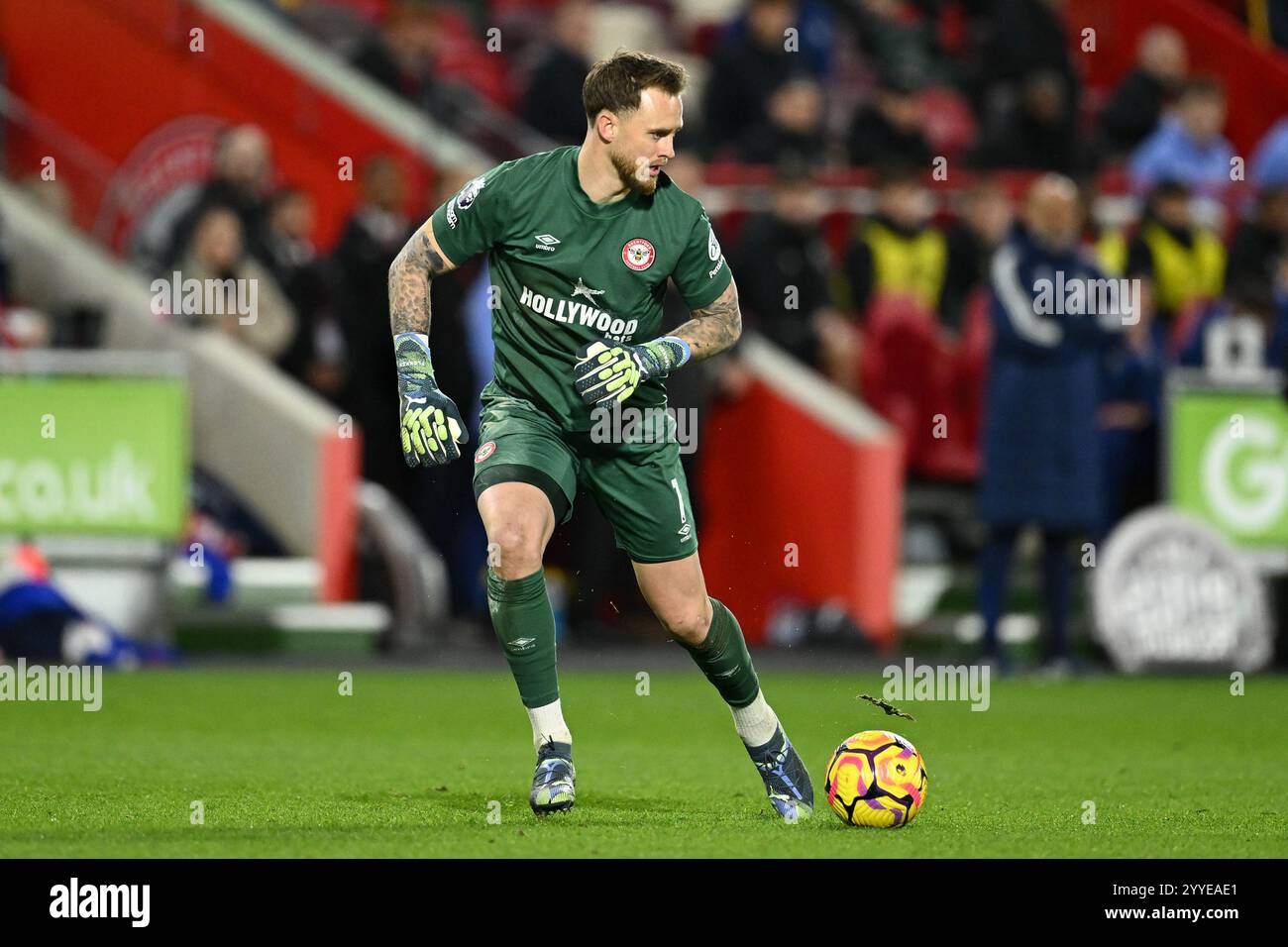Mark Flekken of Brentford in action during the Premier League match ...
