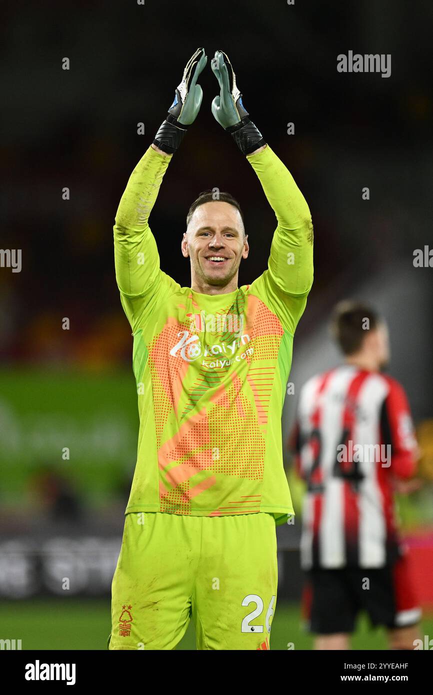 Matz Sels, Nottingham Forest goalkeeper celebrates victory during the ...
