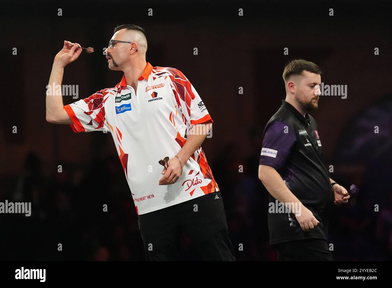 Damon Heta in action during his second round match against Connor Scutt ...