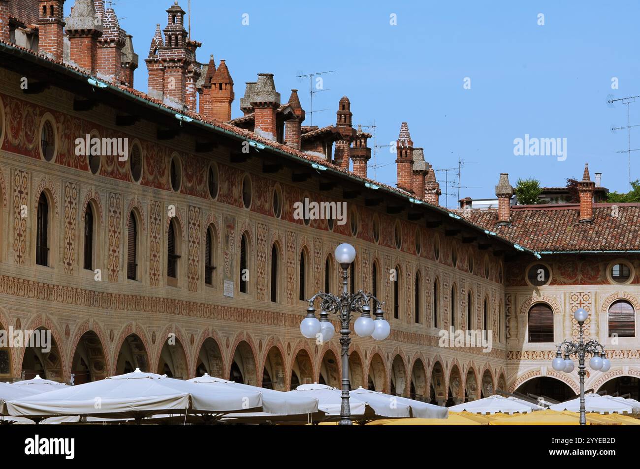 Piazza Ducale, the main square of Vigevano, Pavia province, Italy Stock ...