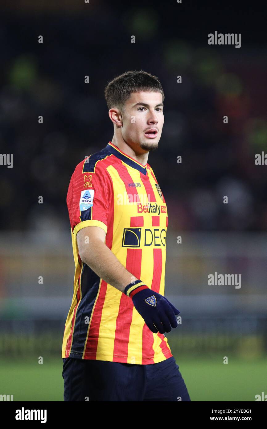 Lecce, Italy. 21st Dec, 2024. Medon Berisha of US Lecce looks on during ...
