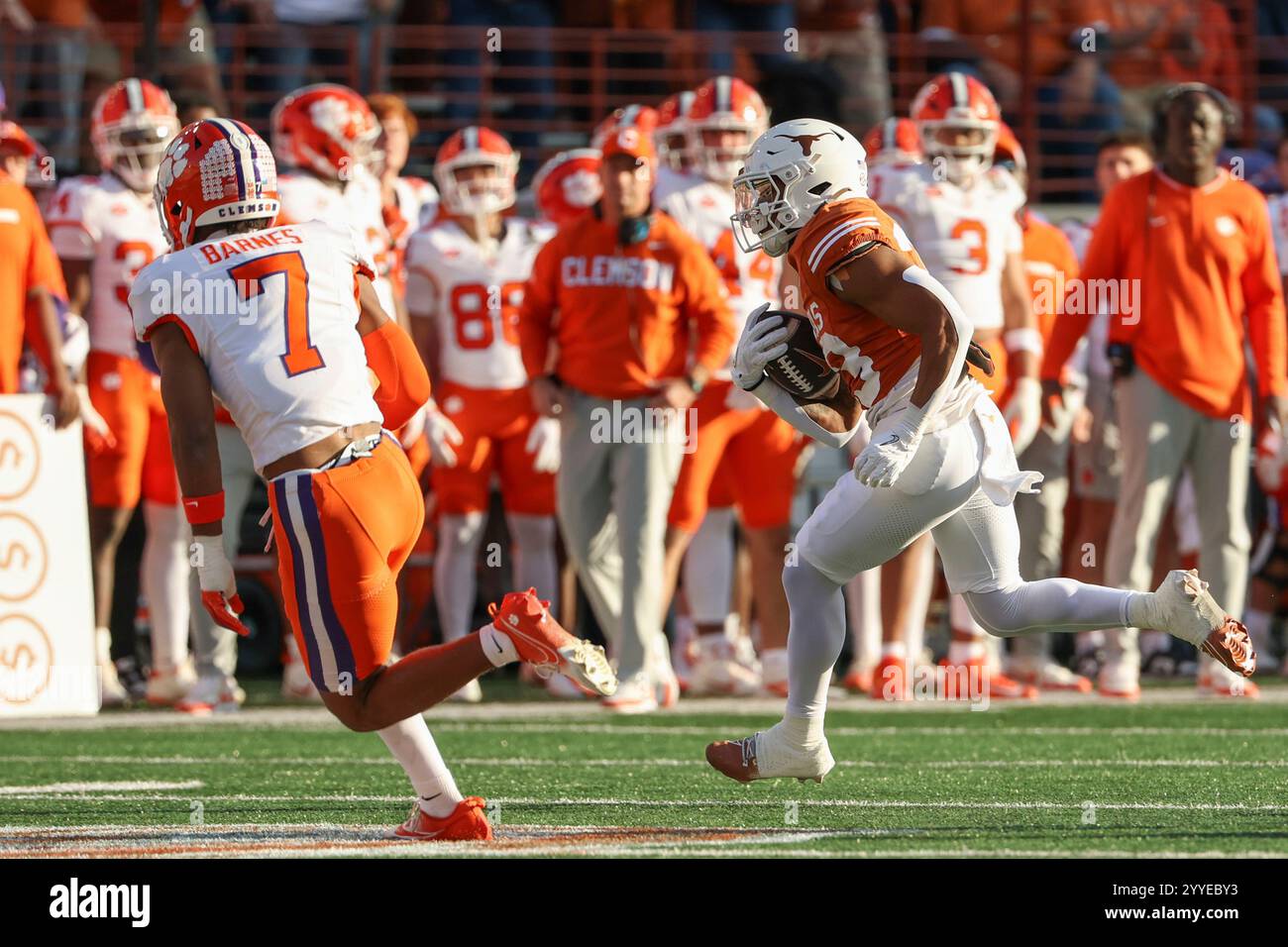 AUSTIN, TX - DECEMBER 21: Texas Longhorns running back Jaydon Blue (23) runs for a touchdown ...