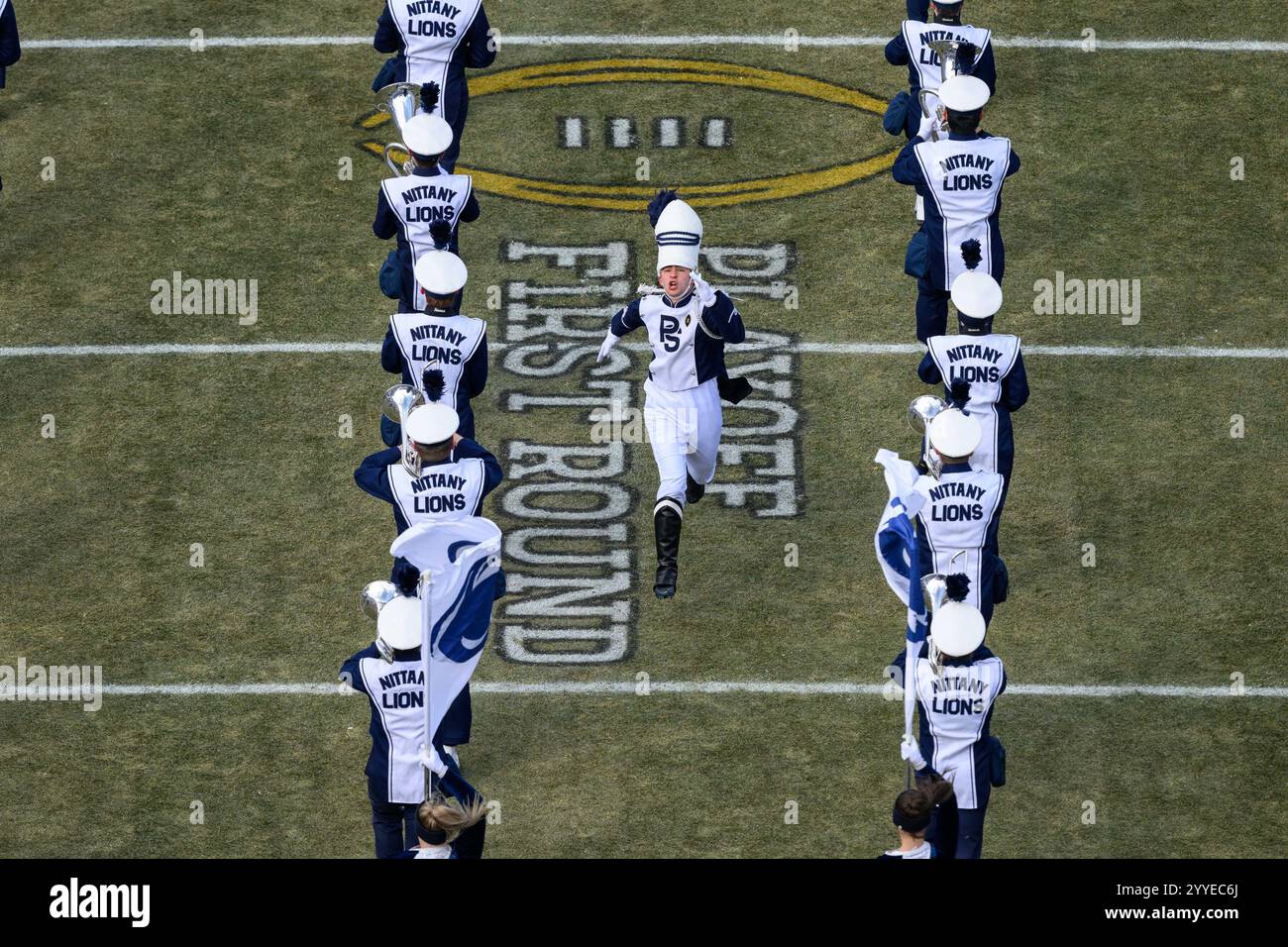 State College, PA, USA. 21st Dec, 2024. Penn State Nittany Lions marching band performs during ...
