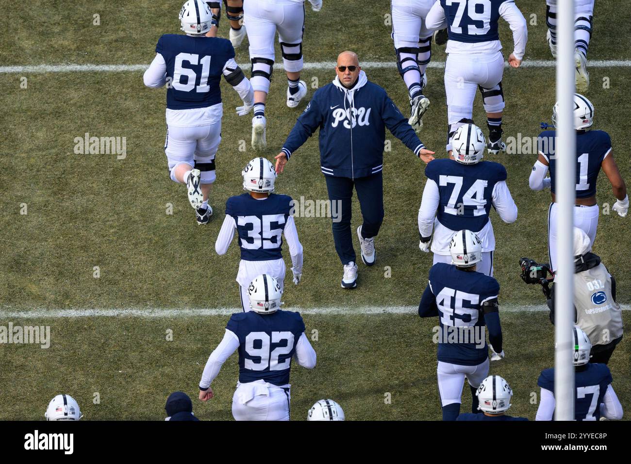 State College, PA, USA. 21st Dec, 2024. Penn State Nittany Lions head coach James Franklin ...