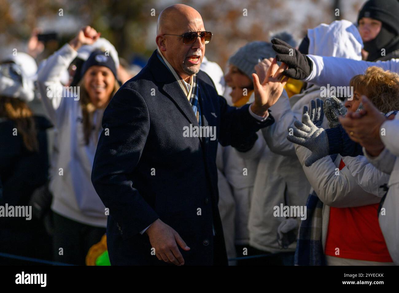 State College, PA, USA. 21st Dec, 2024. Penn State Nittany Lions head coach James Franklin ...