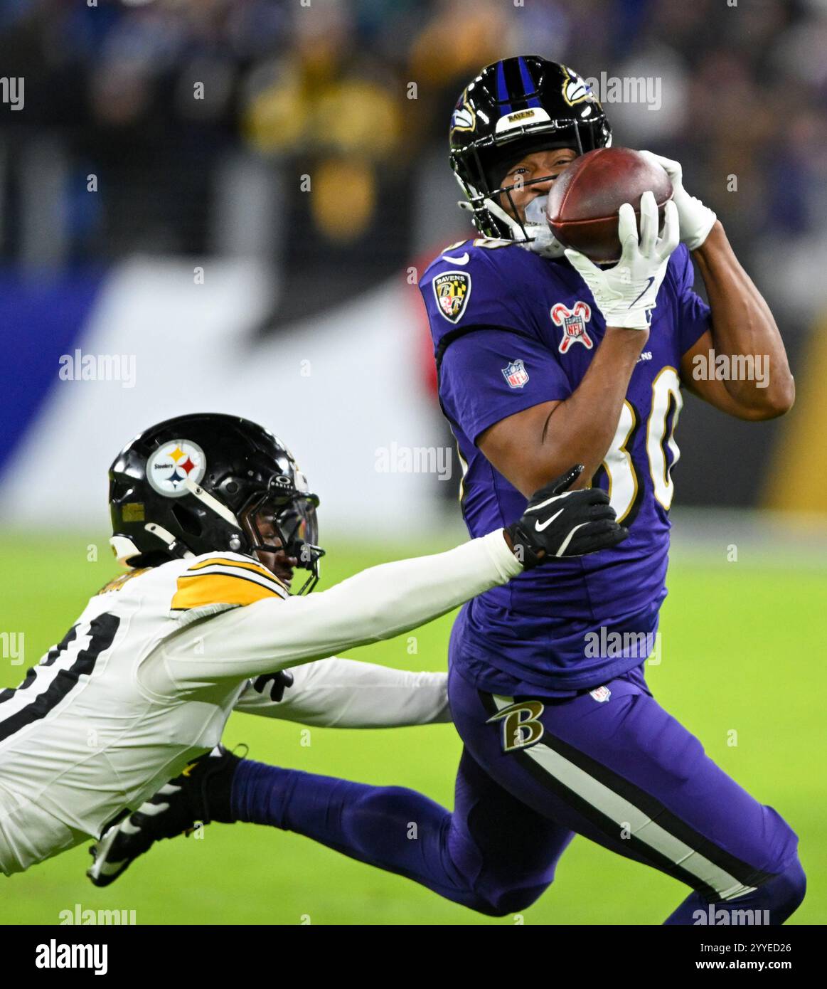 Baltimore, United States. 21st Dec, 2024. Baltimore Ravens tight end ...
