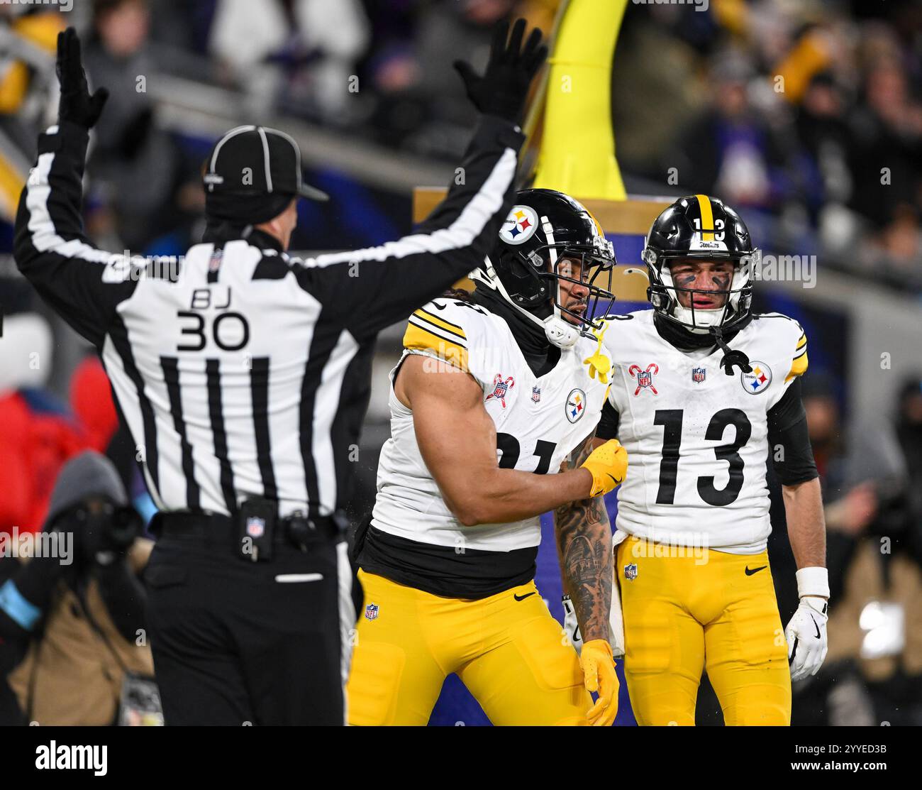 Baltimore, United States. 21st Dec, 2024. Pittsburgh Steelers tight end ...
