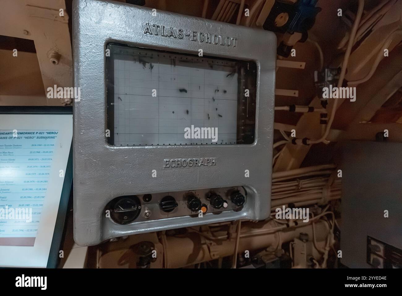 26 October 2024, Tivat, Montenegro: Vintage atlas echolot displaying ...