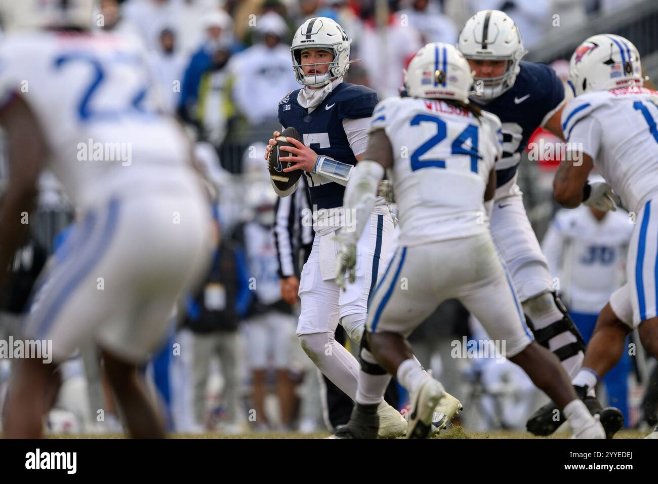 State College, PA, USA. 21st Dec, 2024. Penn State Nittany Lions quarterback Drew Allar (15 ...