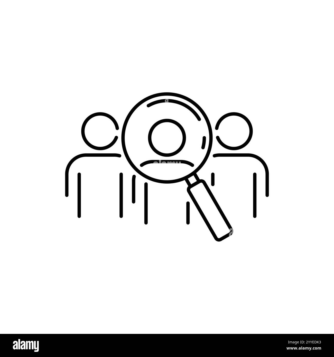 Human resource icon, recruit linear sign isolated on white background ...