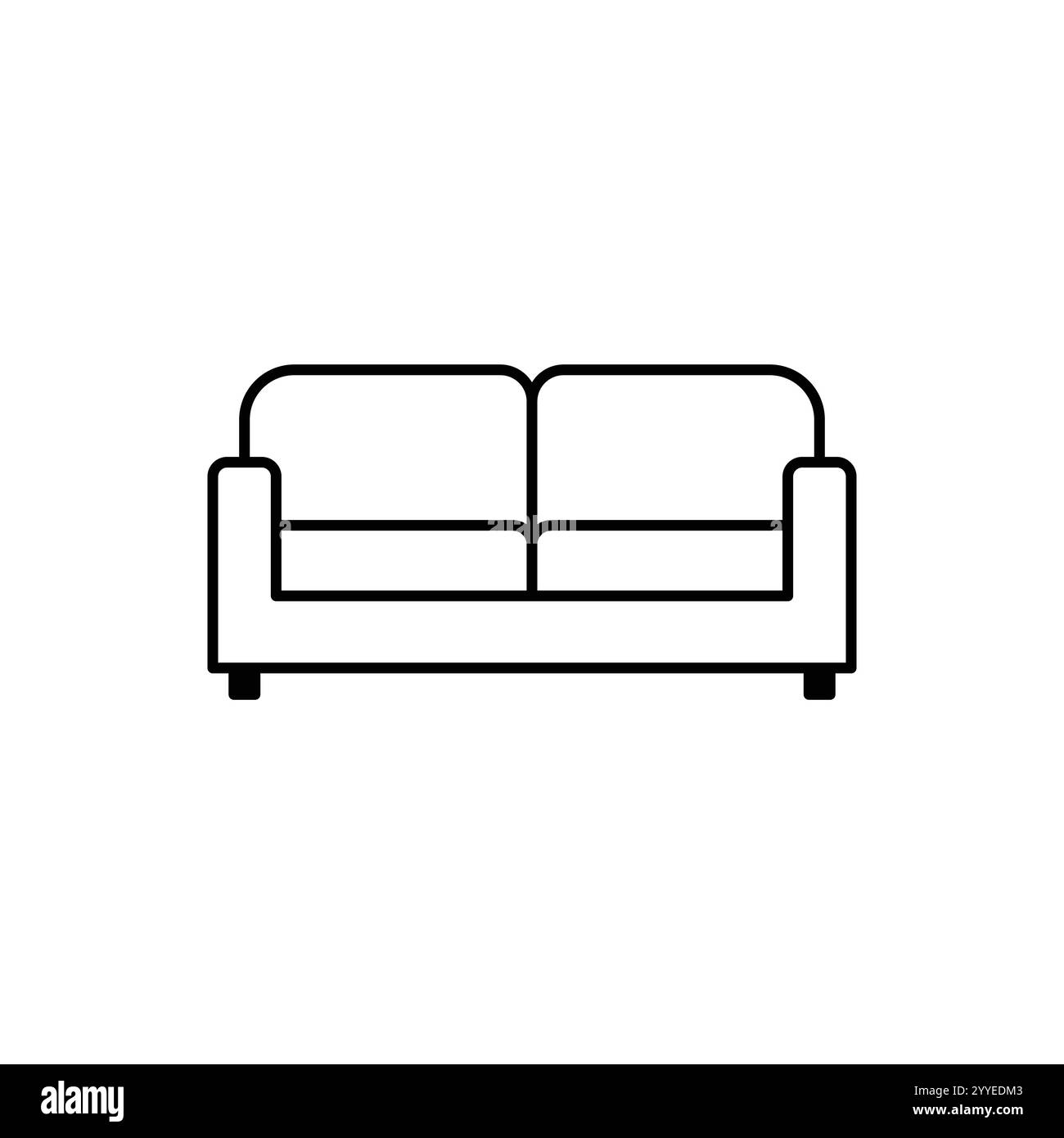Sofa, linear style sign for mobile concept and web design. Symbol, logo ...