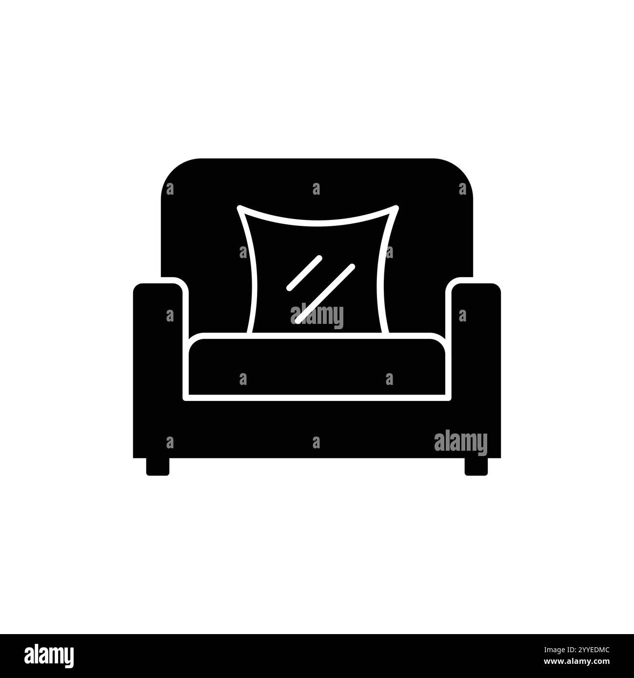 Leather sofa icon flat Stock Vector Images - Alamy