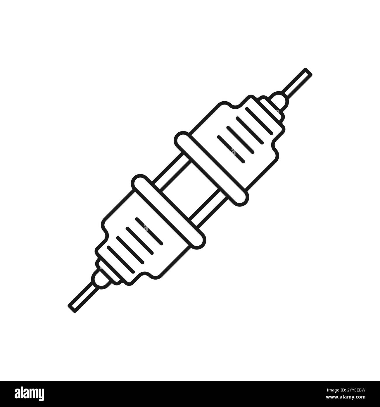 Switch On Electrical Connector Line Icon Concept Switch On Electrical Connector Flat Vector