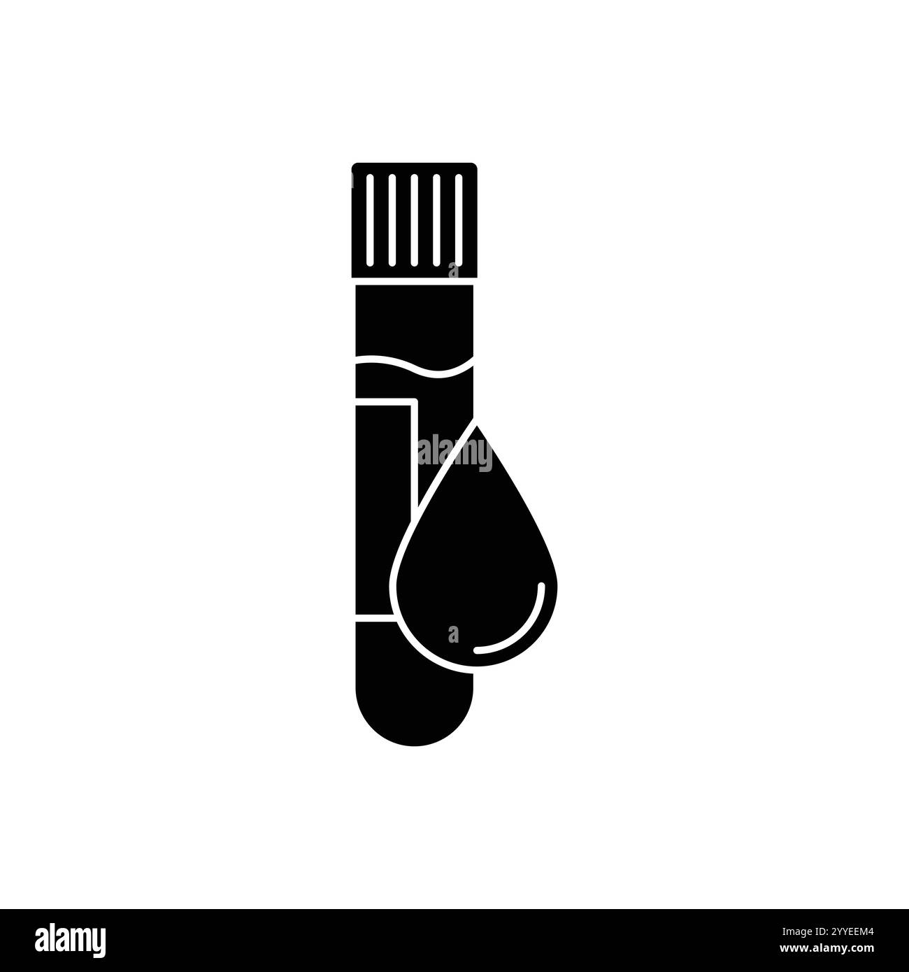 Vector lab tube blood test icon isolated on white background minimal ...