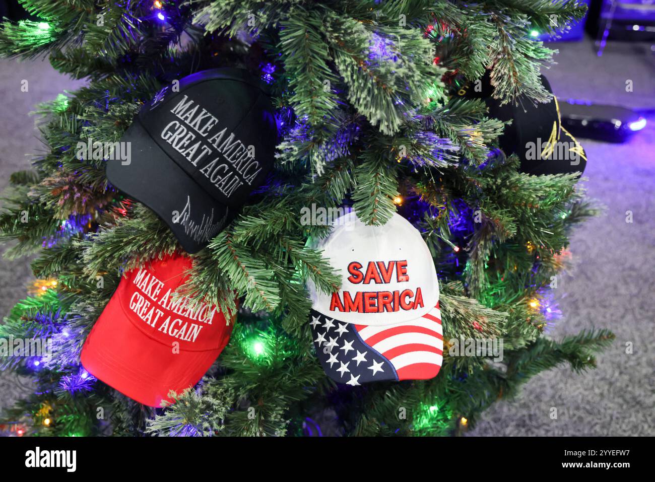 Phoenix, USA. 21st Dec, 2024. Ron Soloman, owner of The MAGA Mall has a ...