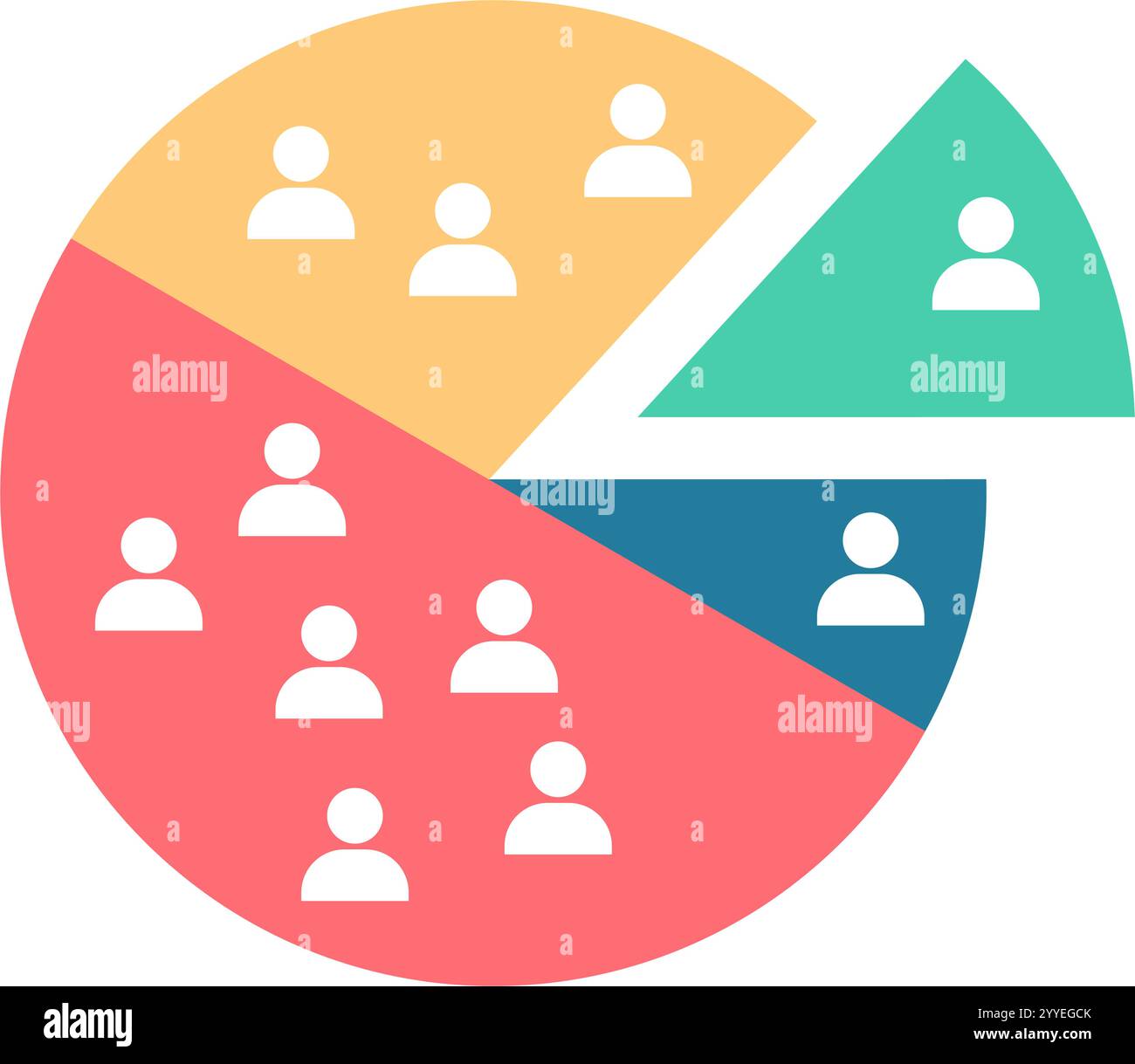 Audience segmentation, a flat color vector element, forms the basis of ...
