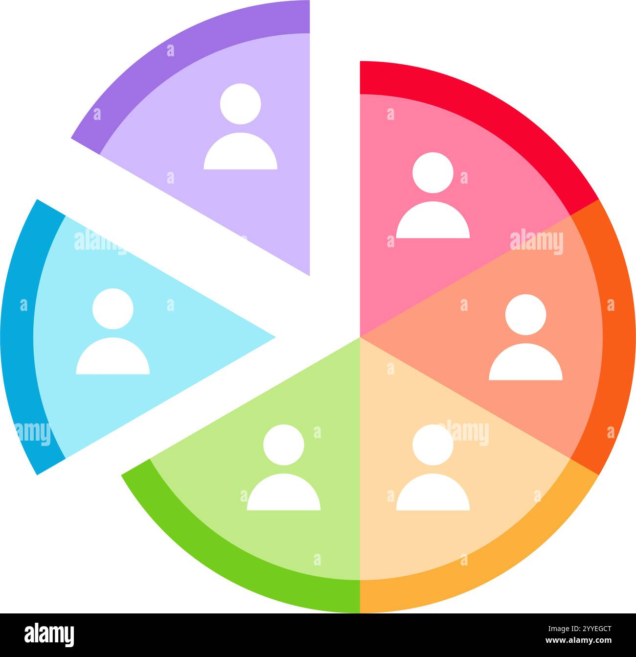 Audience segmentation, a flat color vector element, forms the basis of ...