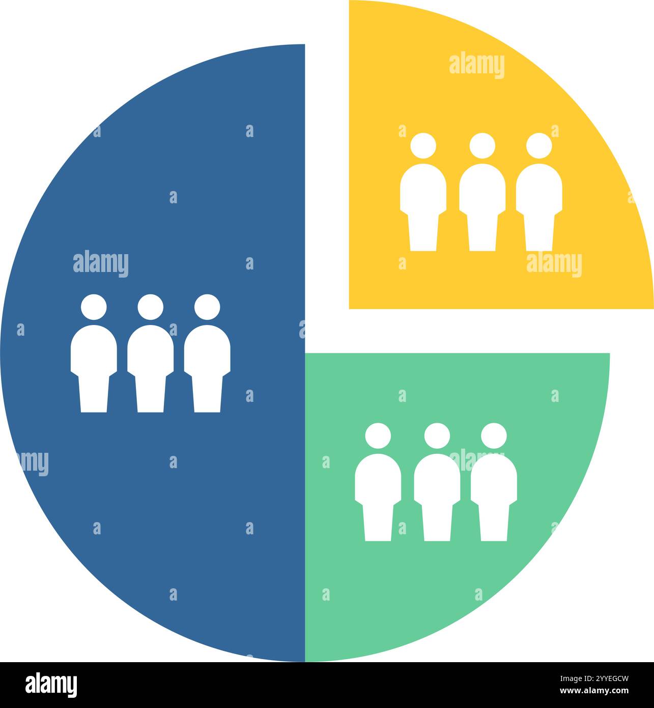 Audience segmentation, a flat color vector element, forms the basis of ...