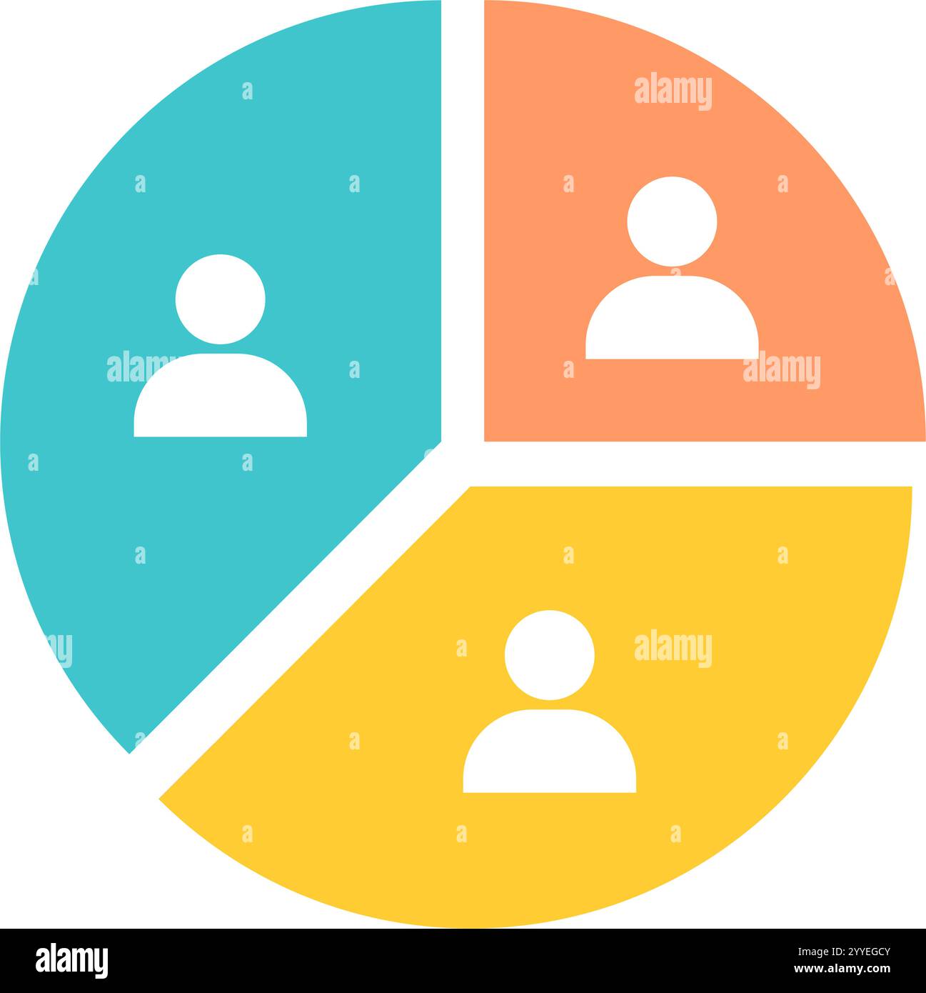 Audience segmentation, a flat color vector element, forms the basis of ...