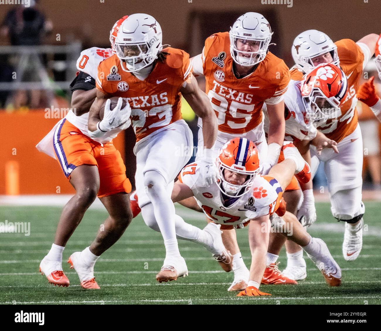 Dec 21, 2024.Jaydon Blue #23 of the Texas Longhorns in action vs the Clemson Tigers in the first ...