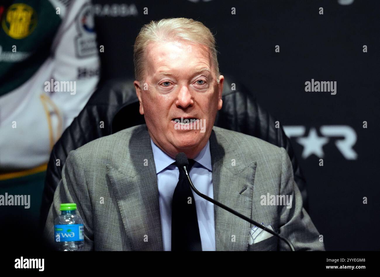 Frank Warren during a press conference at the Kingdom Arena in Riyadh ...