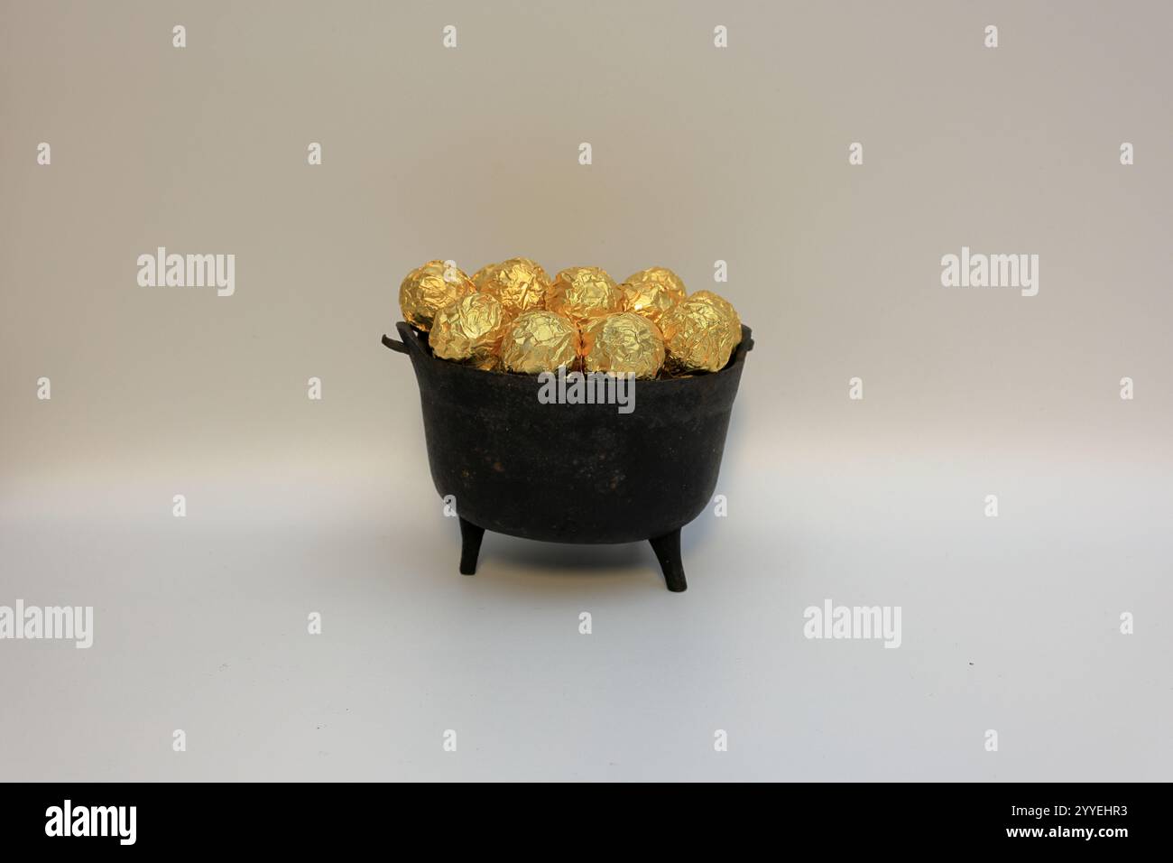 Leprechaun's Pot Of Gold On A Simple White Background For St. Patrick's ...