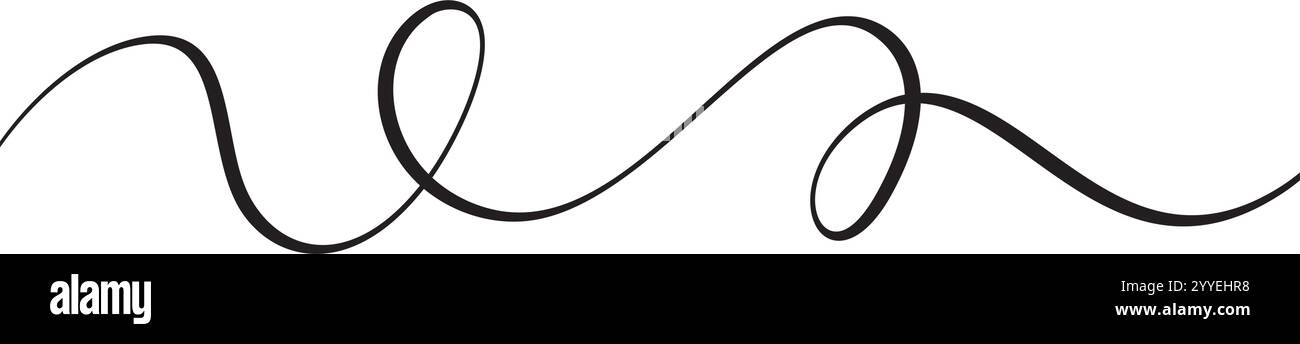 Swoosh, swash underline stroke .Abstract wavy thin line. Squiggle ...