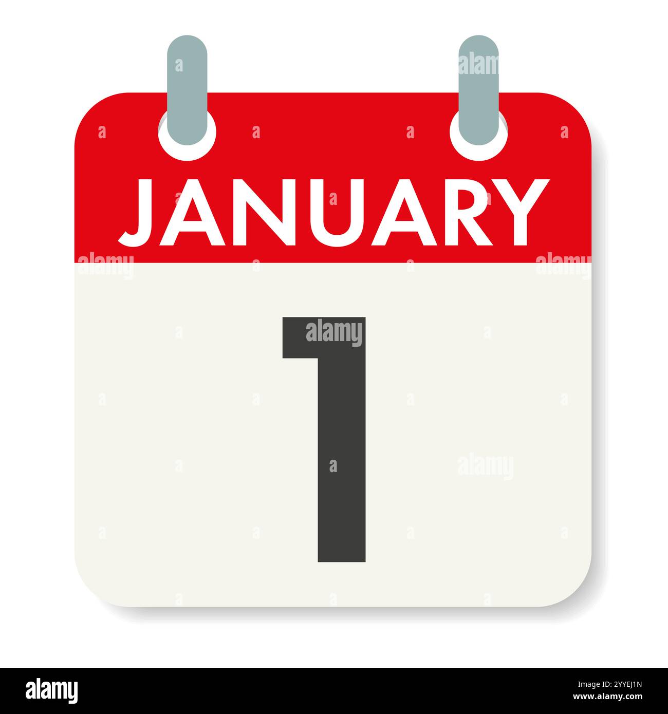 January 1. Happy New Year. Calendar sheet. Holiday date. Vector ...