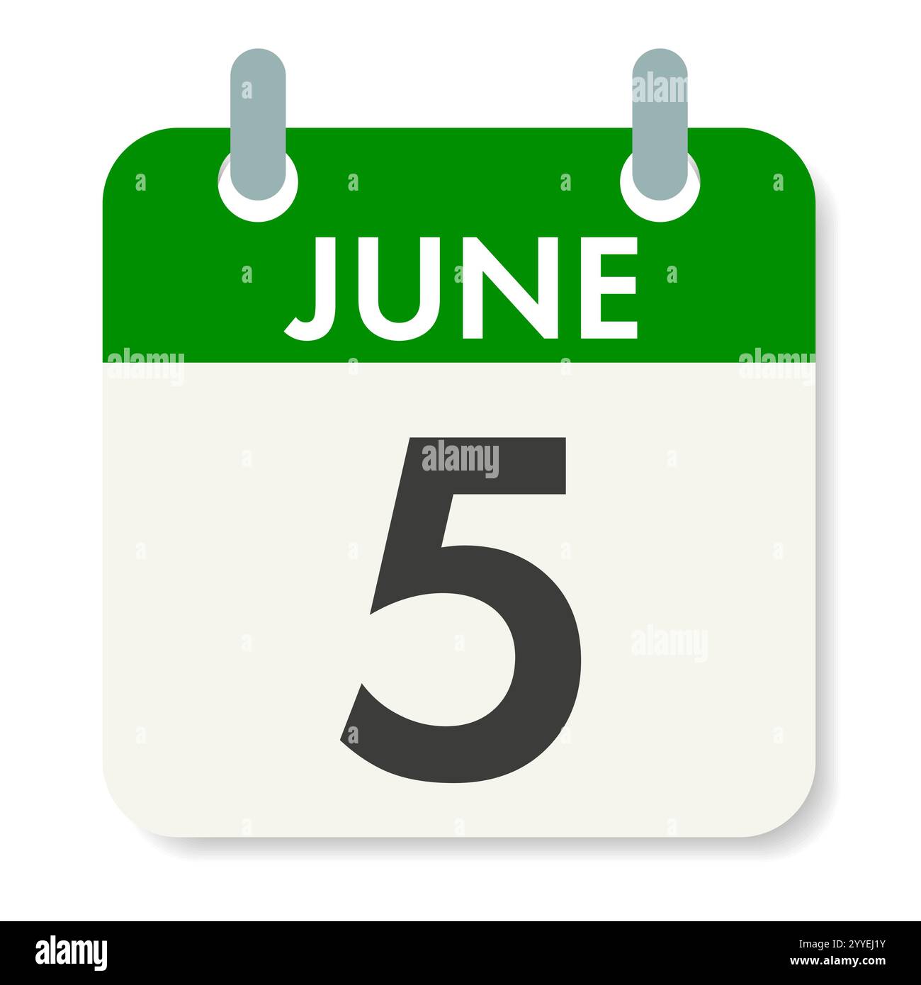 JUNE 5. World Environment Day. Calendar sheet. Holiday date. Vector ...