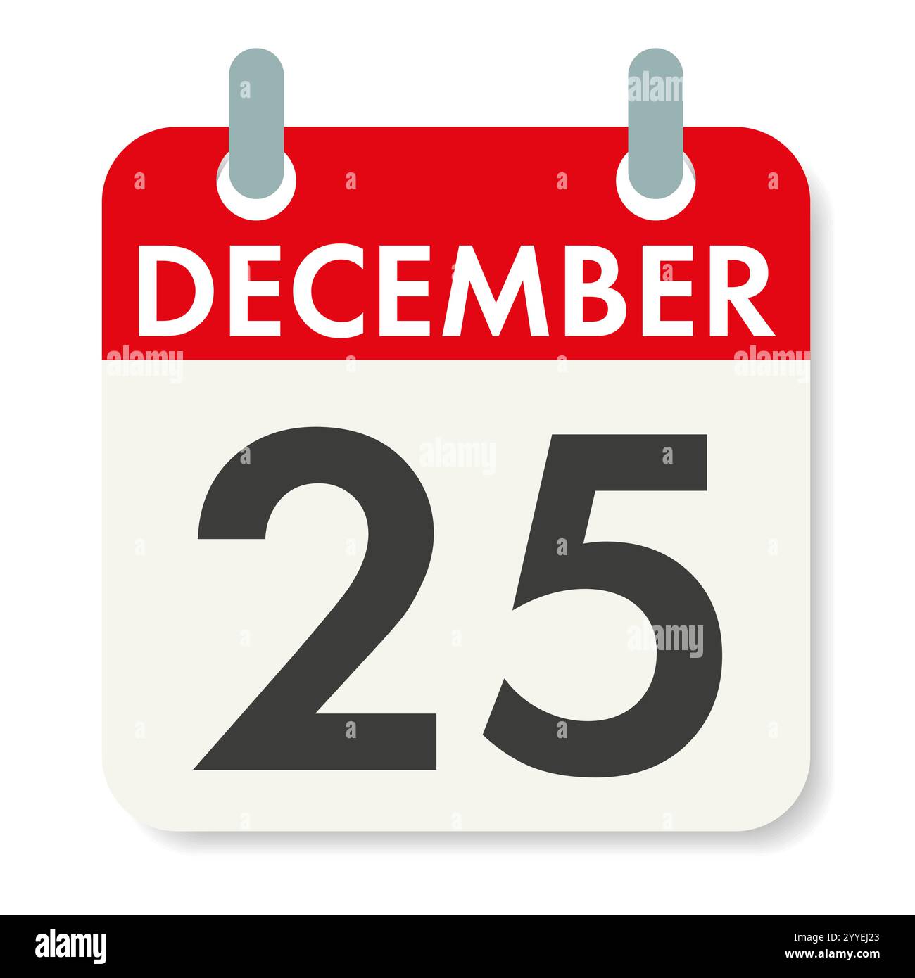 DECEMBER 25. Merry Christmas. Calendar sheet. Holiday date. Vector ...