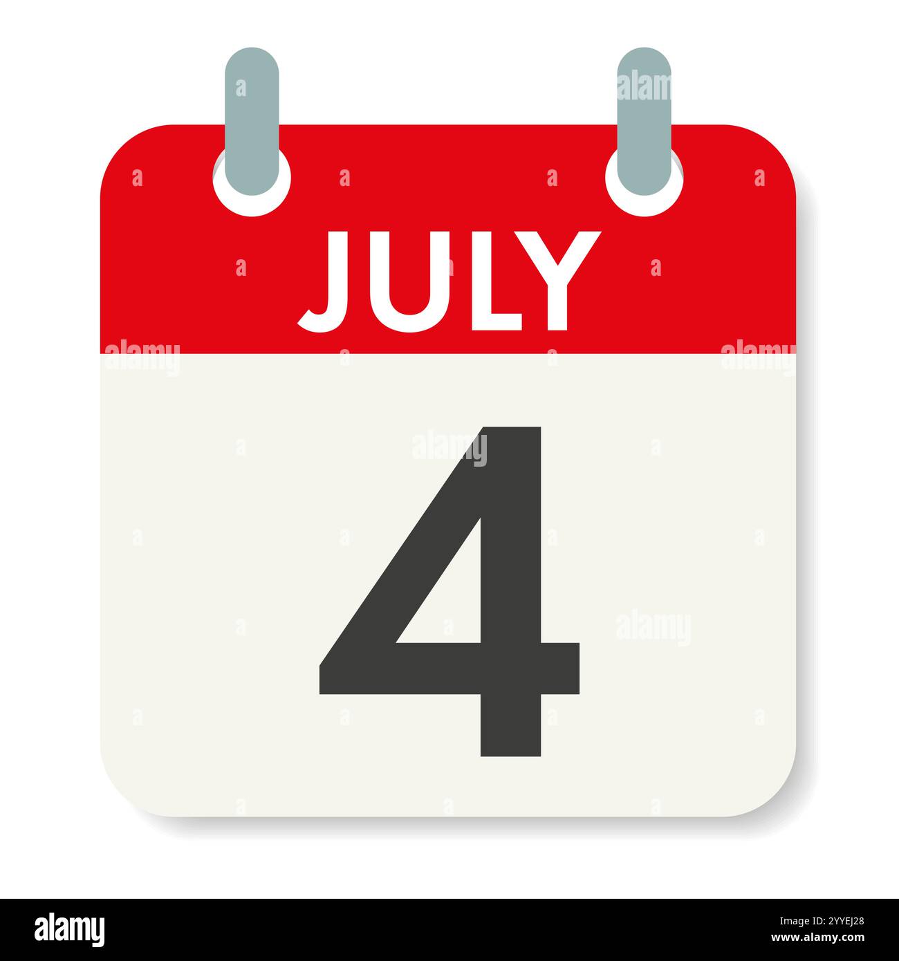 JULY 4. Independence Day. Calendar sheet. Holiday date. Vector ...