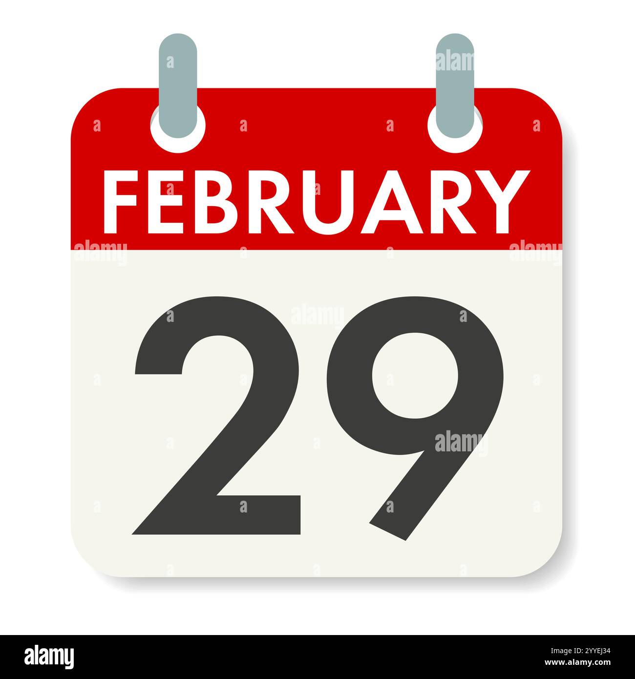 February 29. A Leap day. Calendar sheet. Holiday date. Vector ...