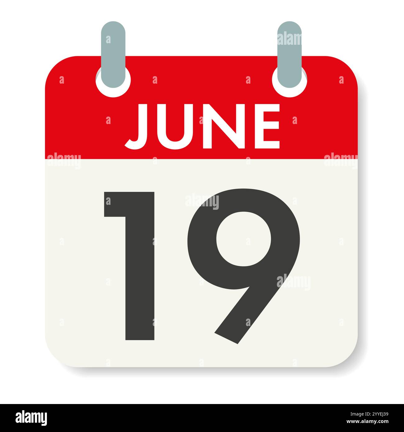 JUNE 19. Juneteenth. Calendar sheet. Holiday date. Vector illustration ...
