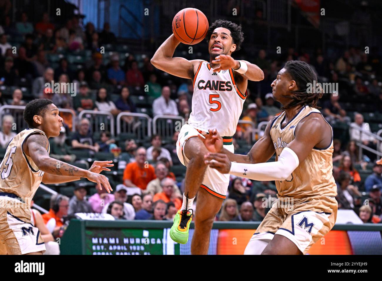 CORAL GABLES, FL - DECEMBER 21: Miami guard Jalen Blackmon (5) puts up ...