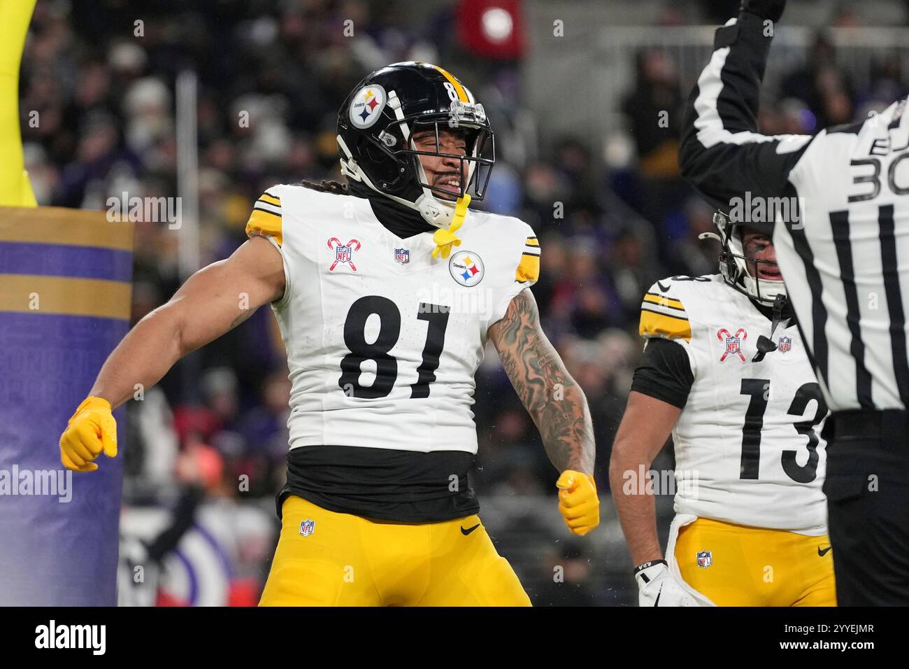 Pittsburgh Steelers tight end MyCole Pruitt (81) celebrates his ...