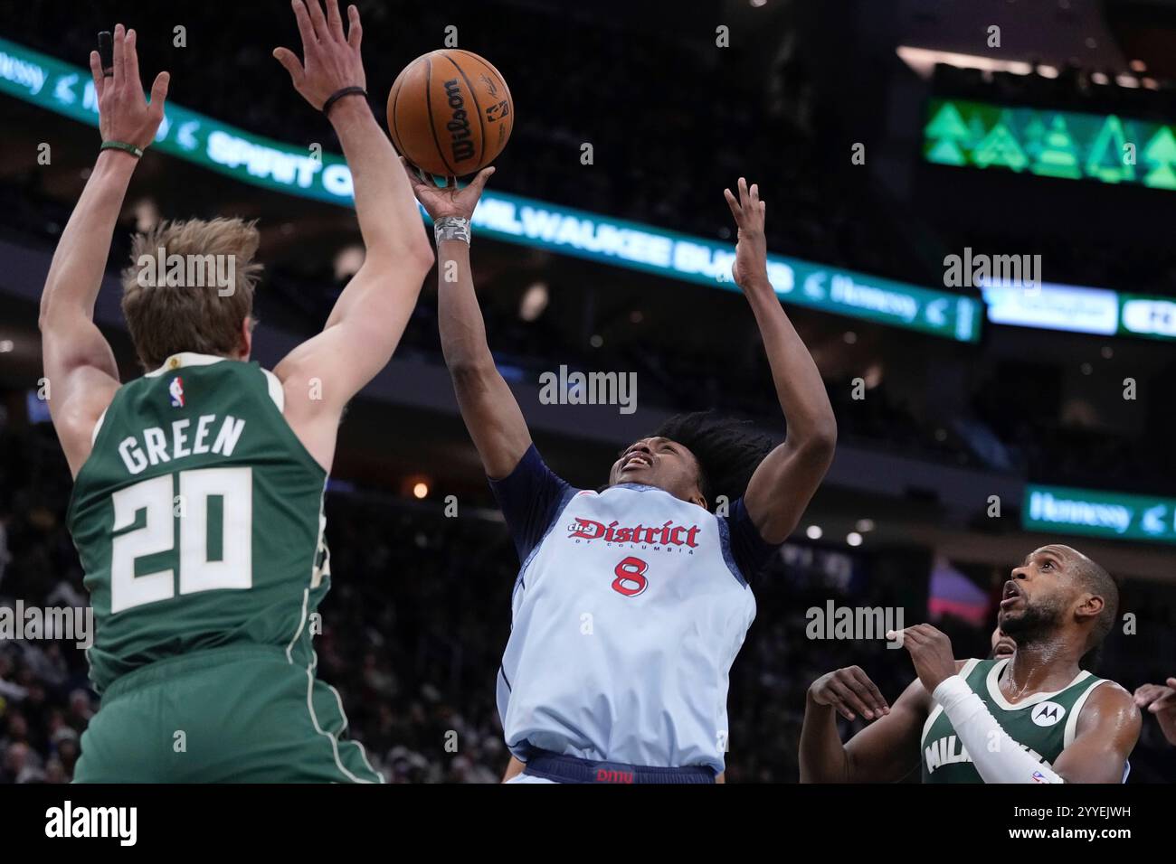 Washington Wizards' Carlton Carrington tries to shoot past Milwaukee ...