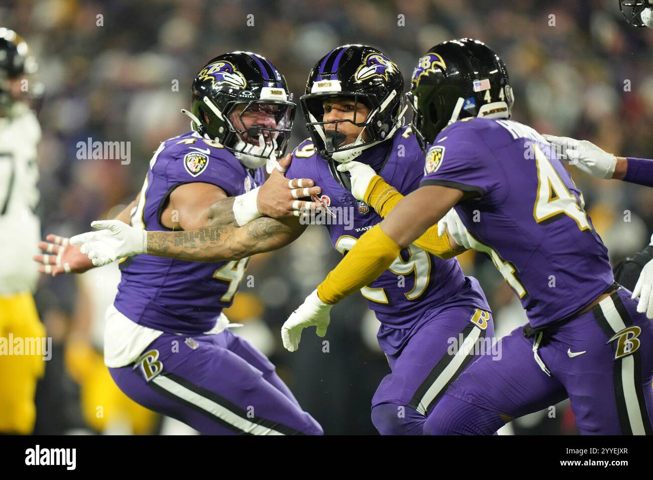 Baltimore Ravens safety Ar'Darius Washington (29) celebrates after ...