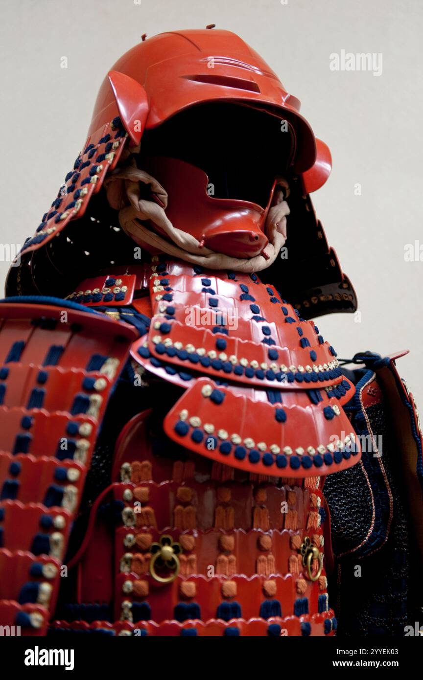 The red samurai armor suit of the daimyo (feudal lord) Ii Naosuke of ...